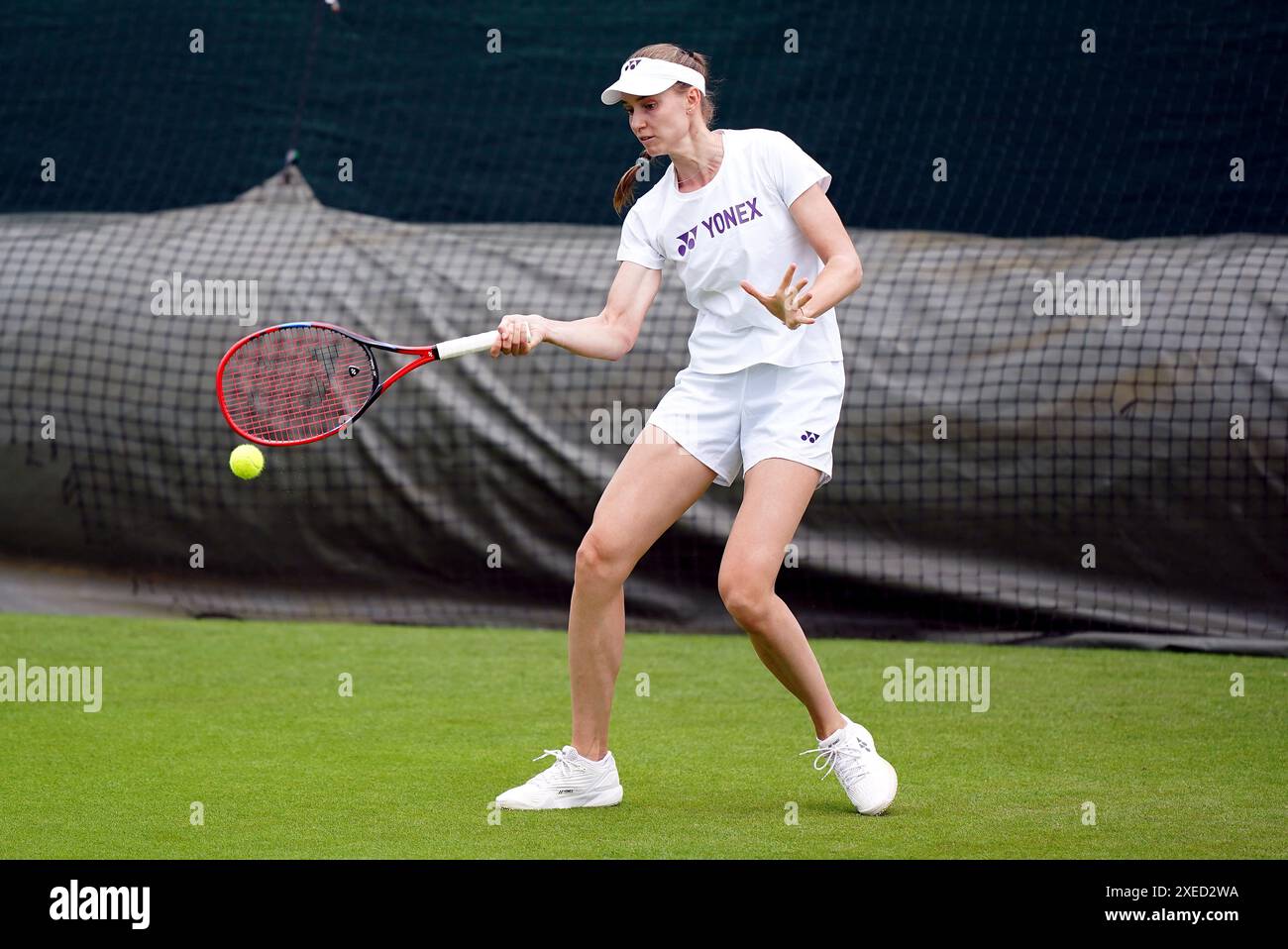 Elena Rybakina practising at the All England Lawn Tennis and Croquet ...