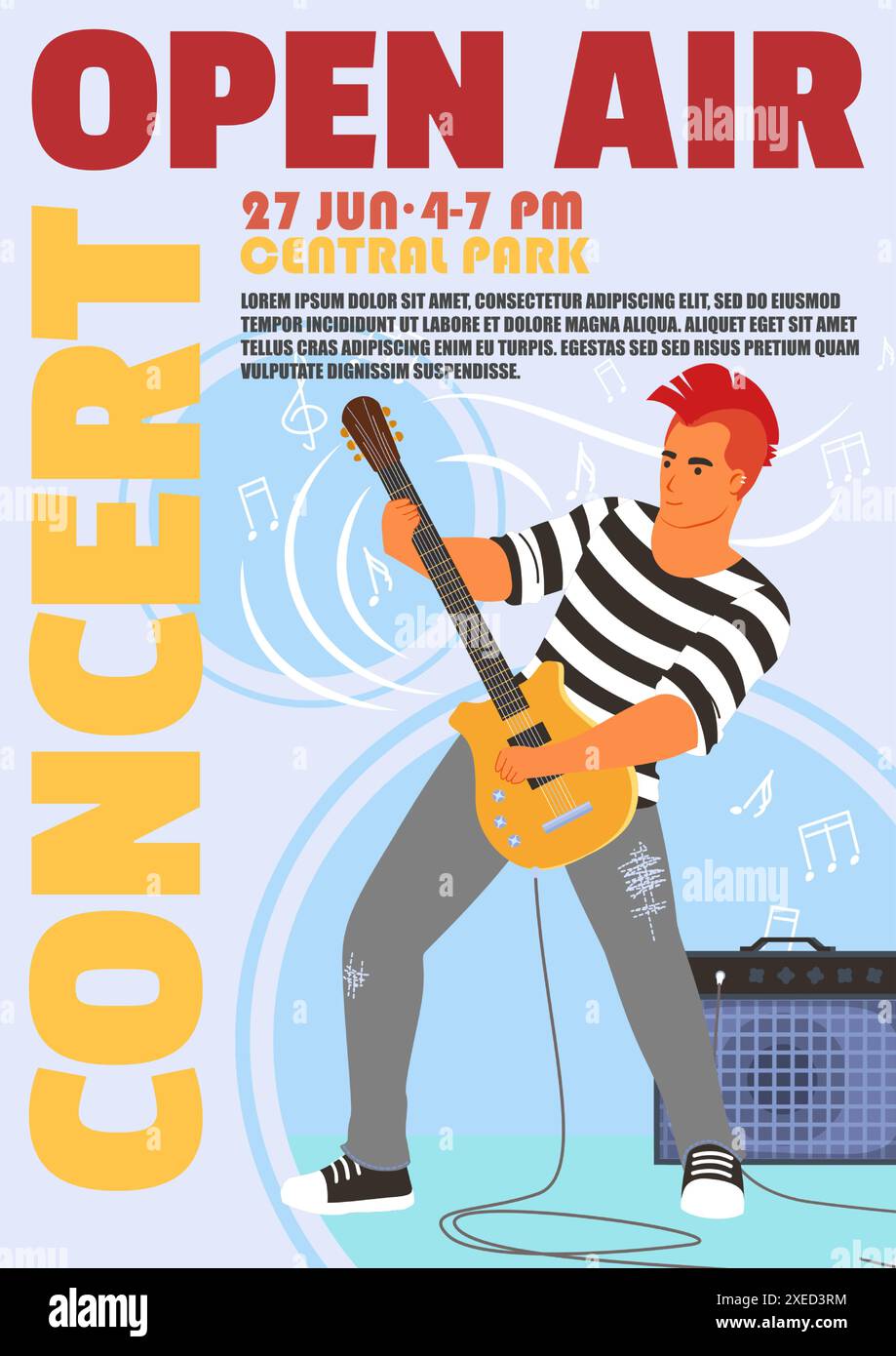 Open air concert in central park advertising flyer Stock Vector Image ...
