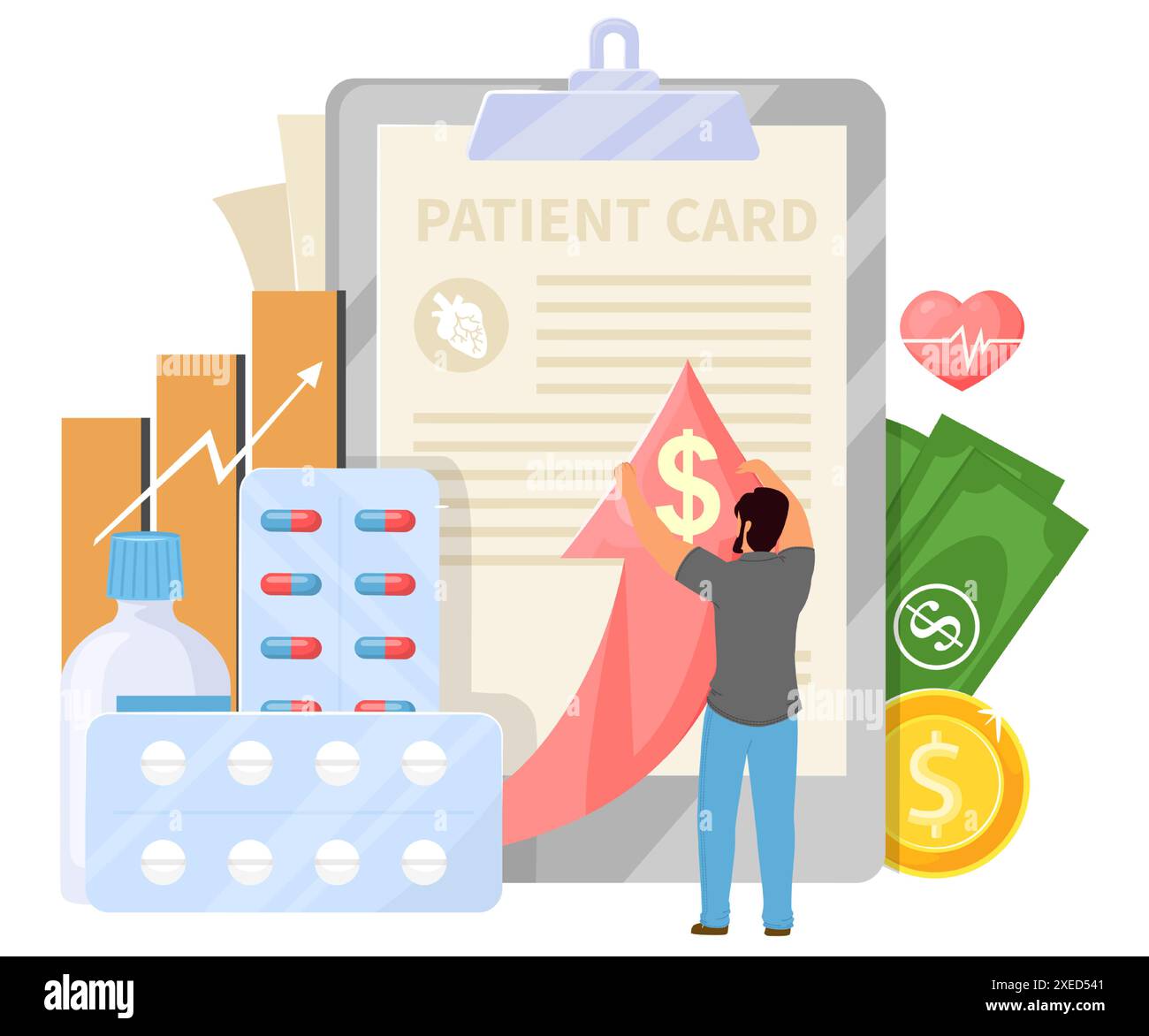 Medicine, medical insurance price cost and drugs expense bill Stock ...