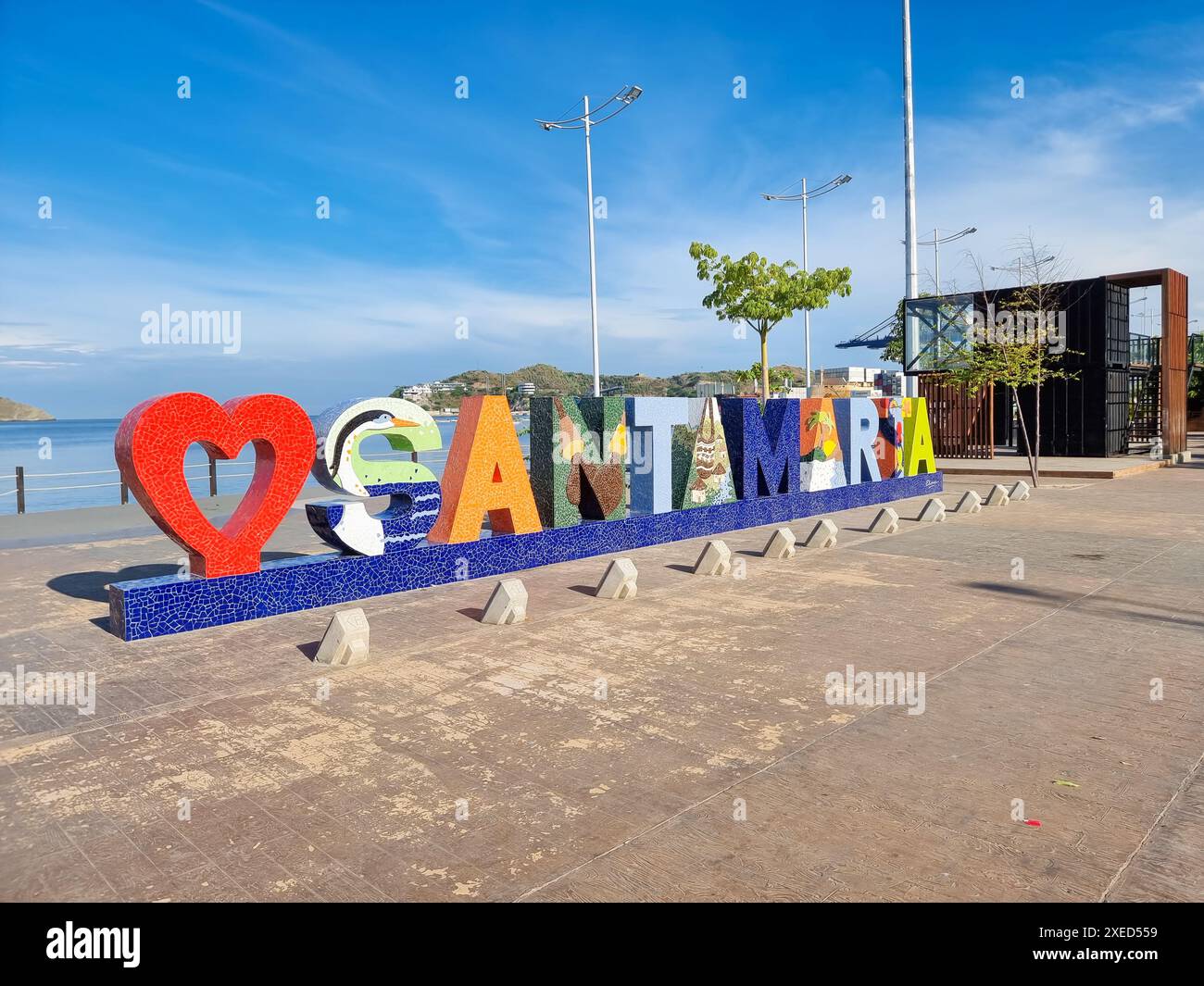 Colombia, Santa Marta, welcome sign with heart symbol Stock Photo - Alamy