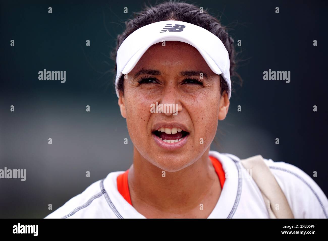 Heather Watson practising at the All England Lawn Tennis and Croquet ...