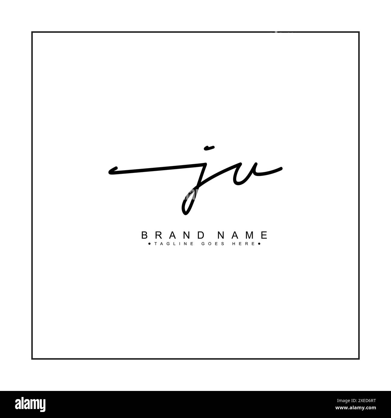 Handwritten Signature logo for Initial Letter JU - Vector Logo Template for Alphabet J and U ...