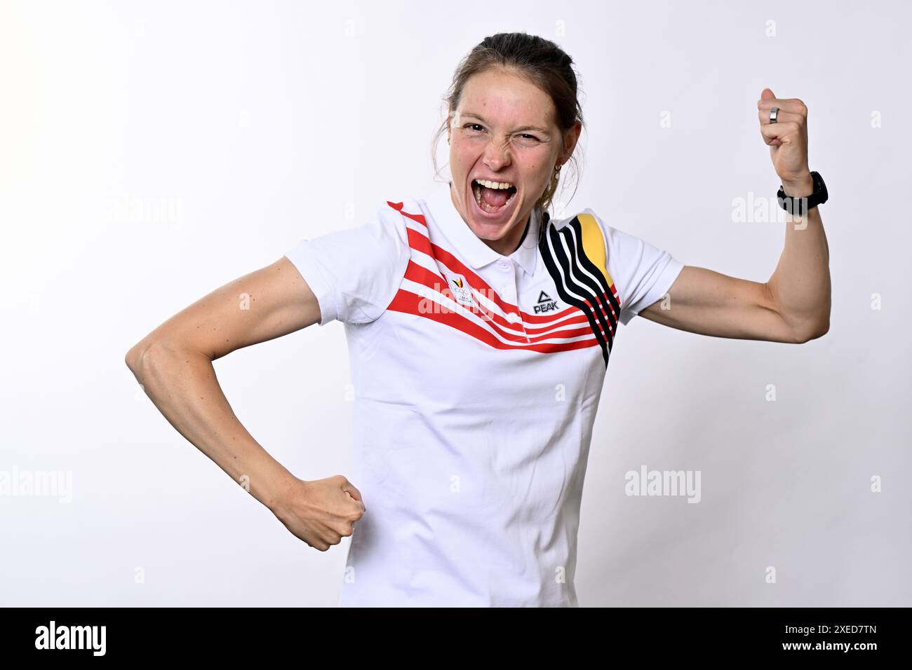 Belgian Jolien Vermeylen poses for the photographer during a photoshoot ...