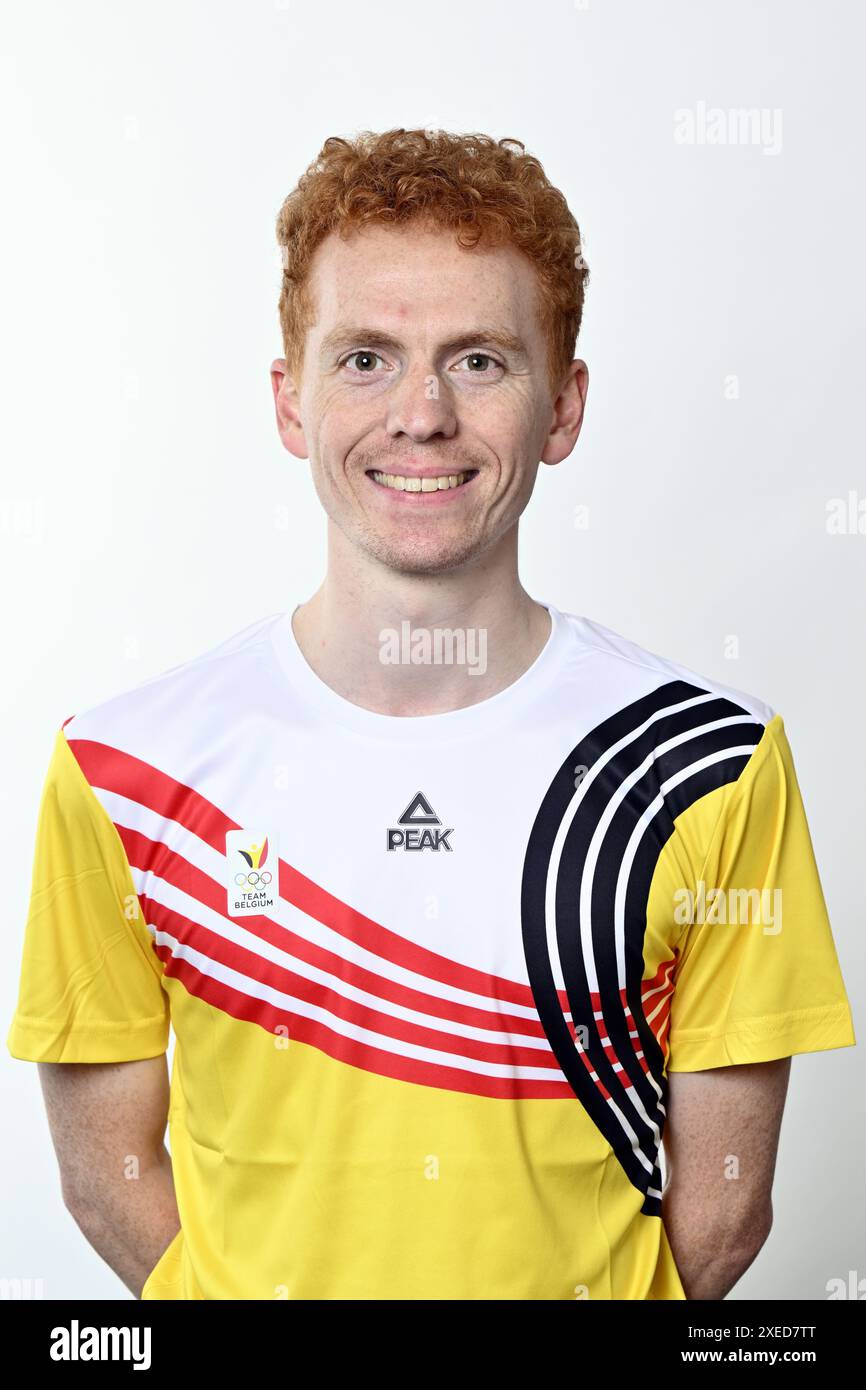 Joachim Gheeroffs poses for the photographer during a photoshoot for ...