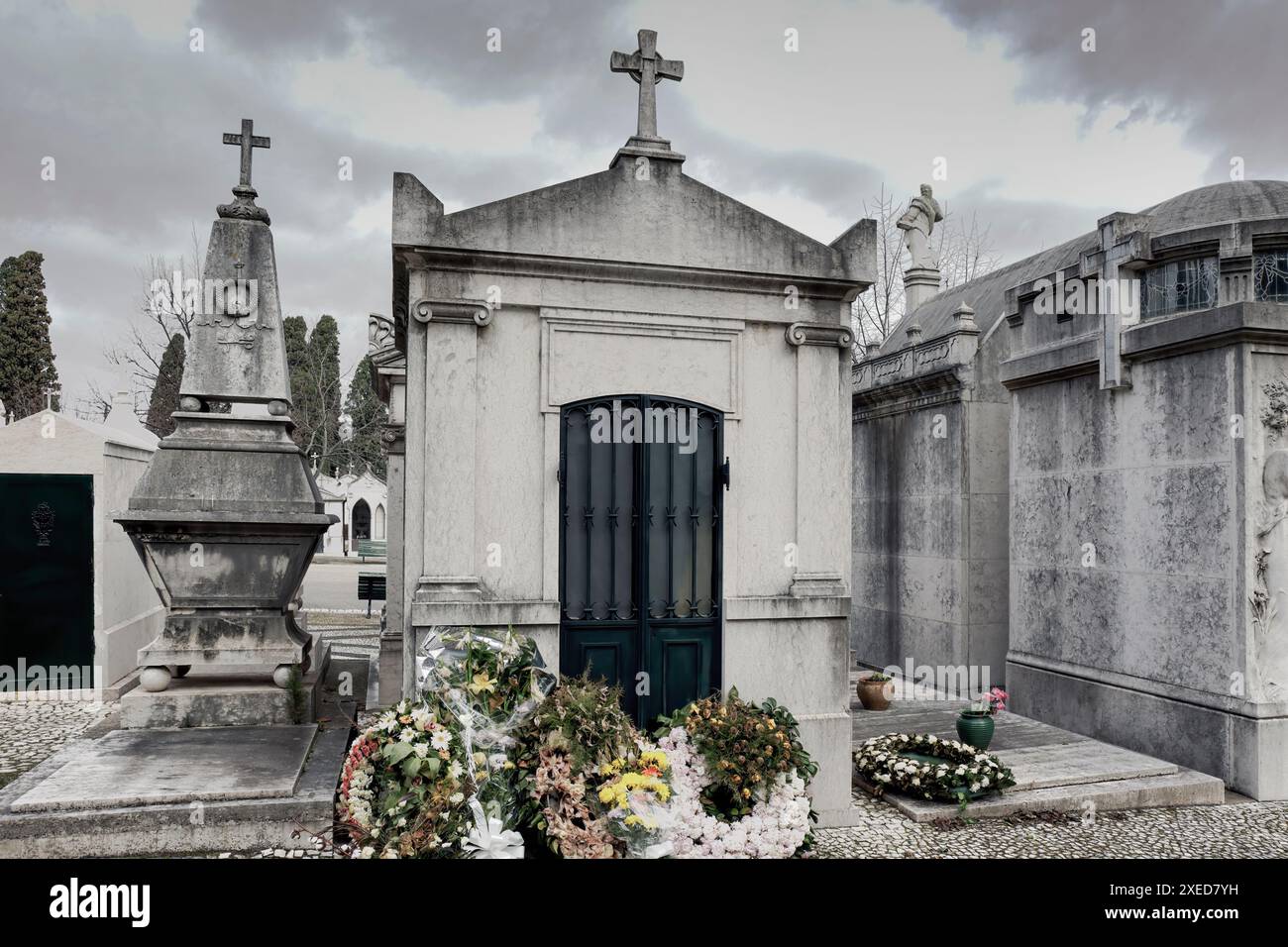 Mysterious old historic european cemetery Stock Photo - Alamy