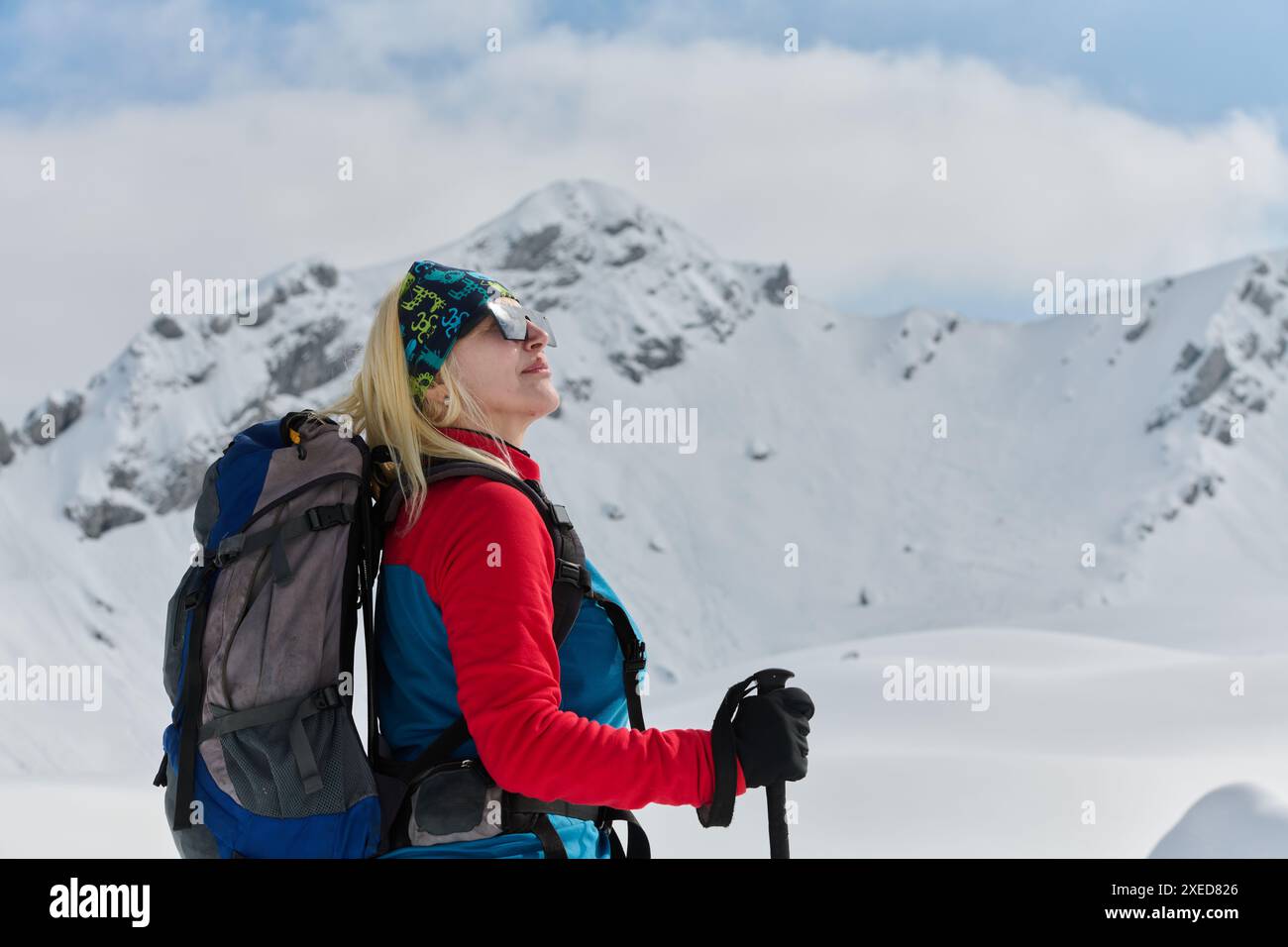 Female mountaineer ascends alps hi-res stock photography and images - Alamy