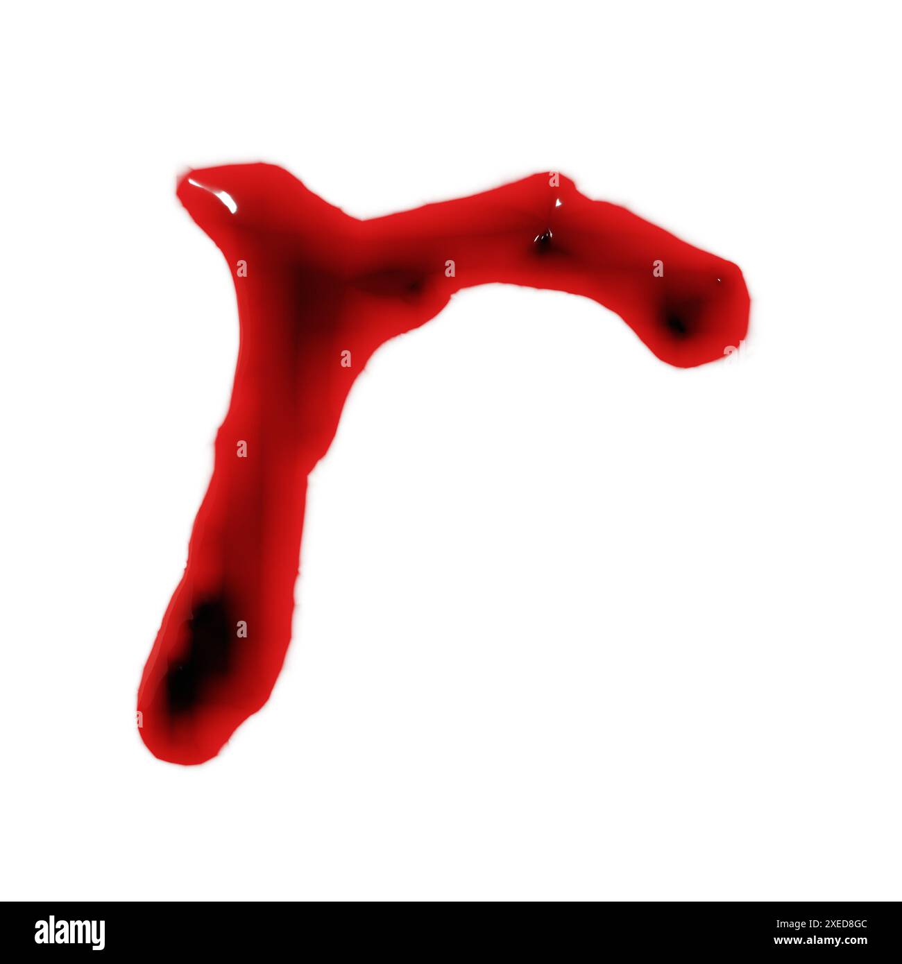 Isolated on white 3d render of blood red wine liquid small letter ...