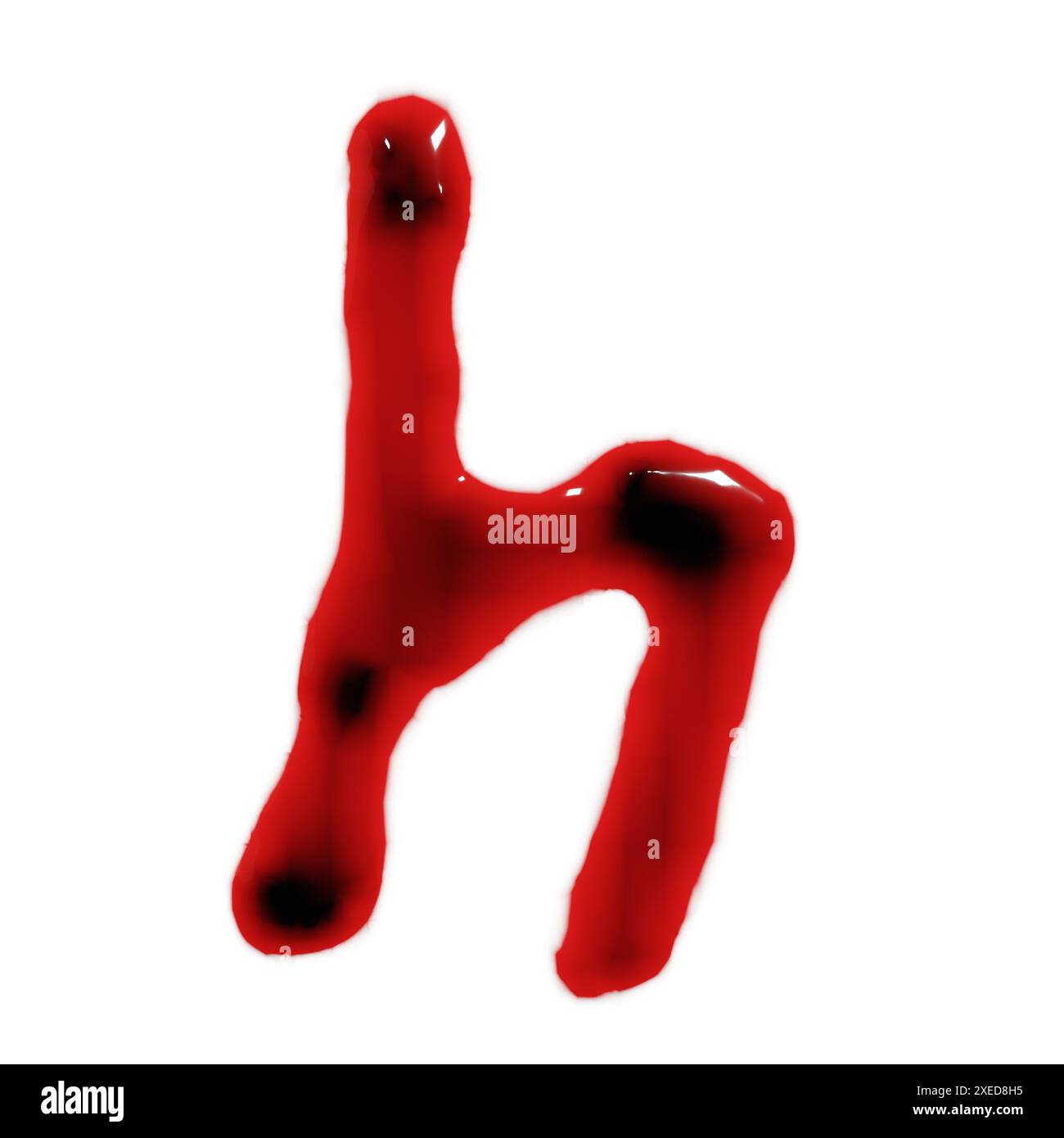 Isolated on white 3d render of blood red wine liquid small letter ...