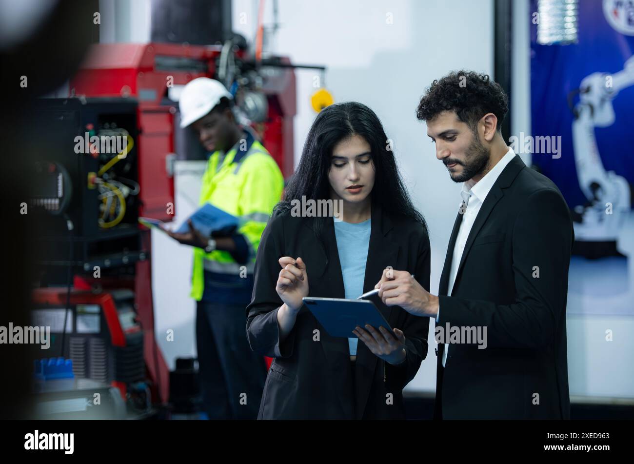 Portrait of businessperson of factory industry inspection and testing ...