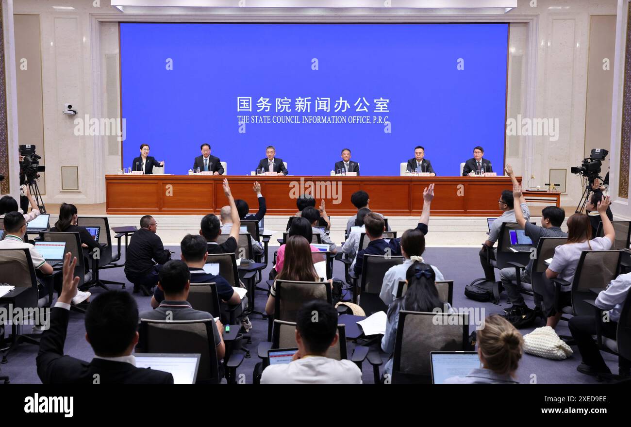 Beijing, China. 27th June, 2024. A press conference on Chang'e-6 ...