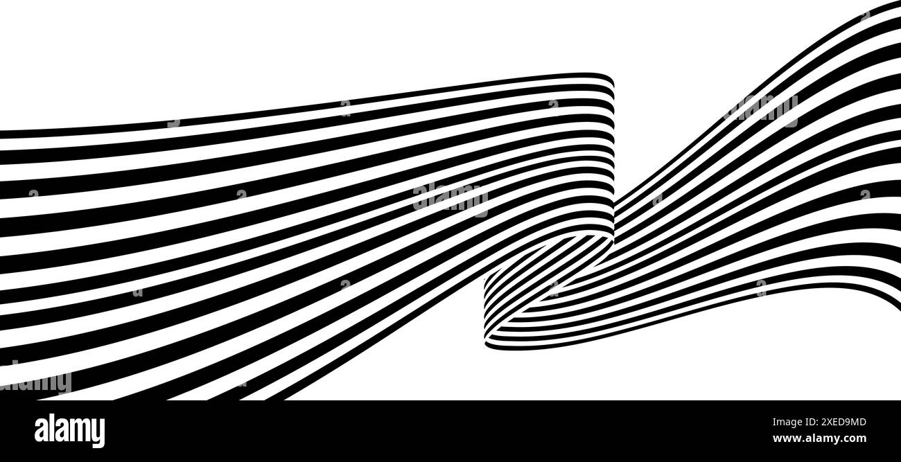 Black and white abstract perspective line stripes. copy space. Vector ...