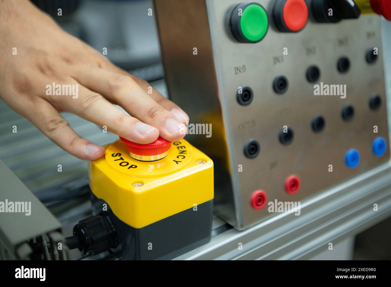 Close up hand pressing down hi-res stock photography and images - Alamy