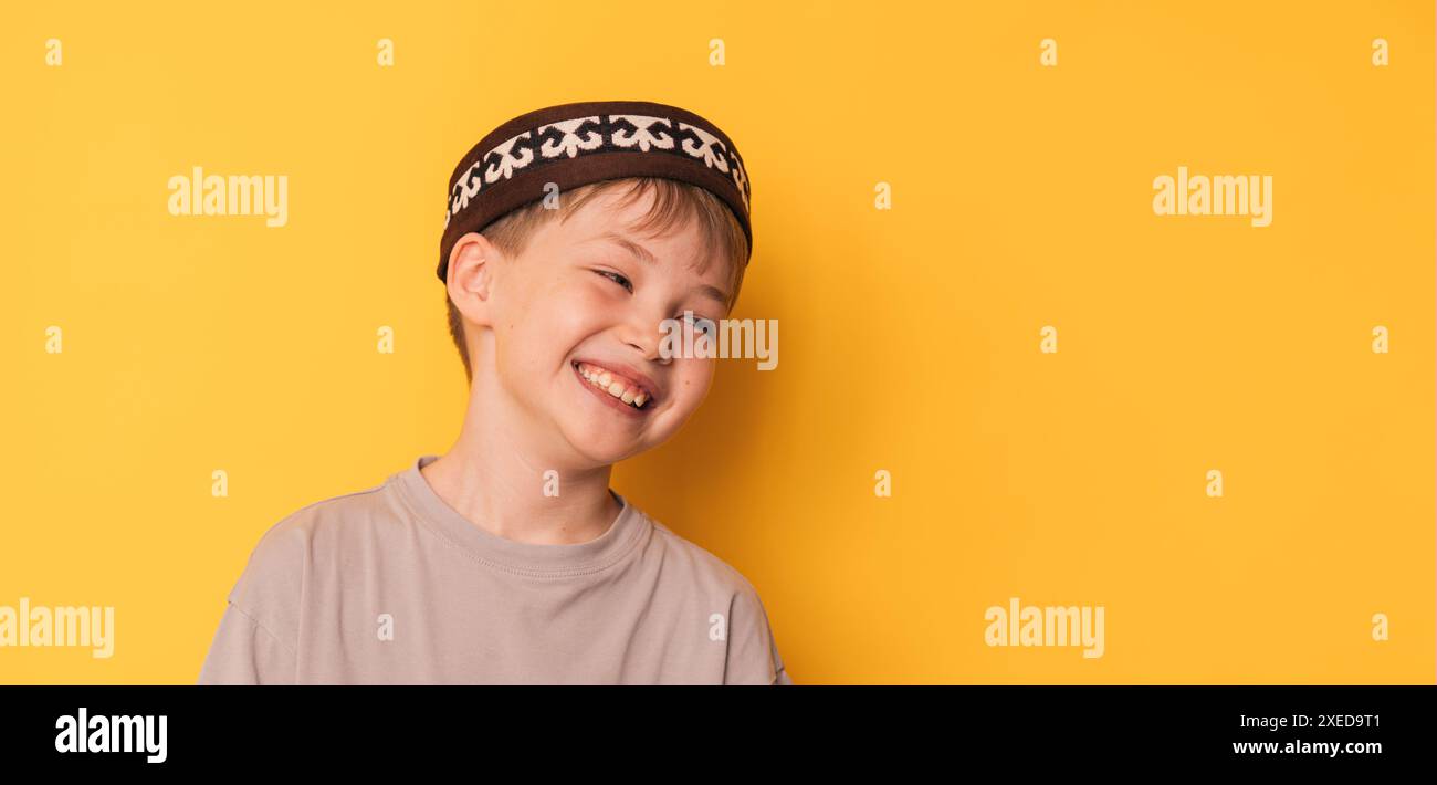 Smiling boy in kazakh hi-res stock photography and images - Alamy