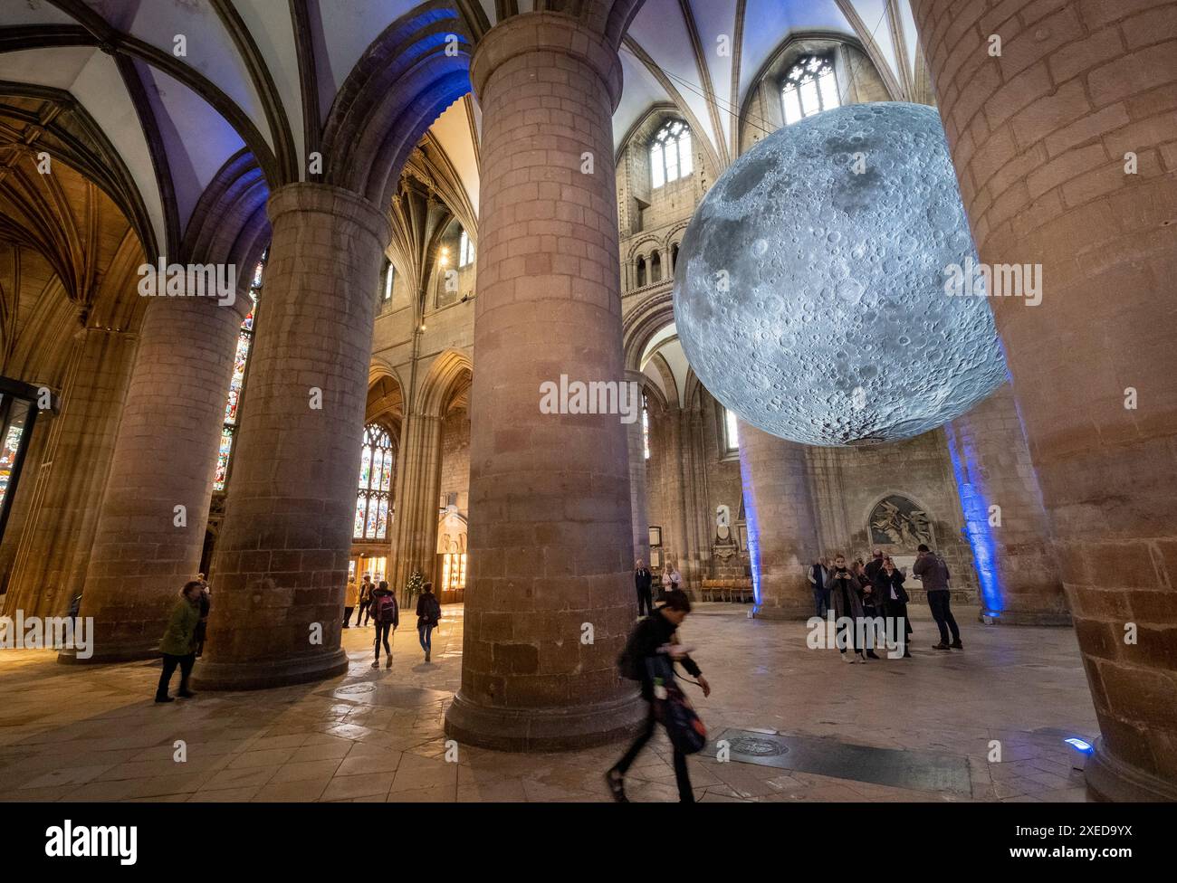 Gloucester, UK. First day of “The Museum of the Moon” a touring artwork ...