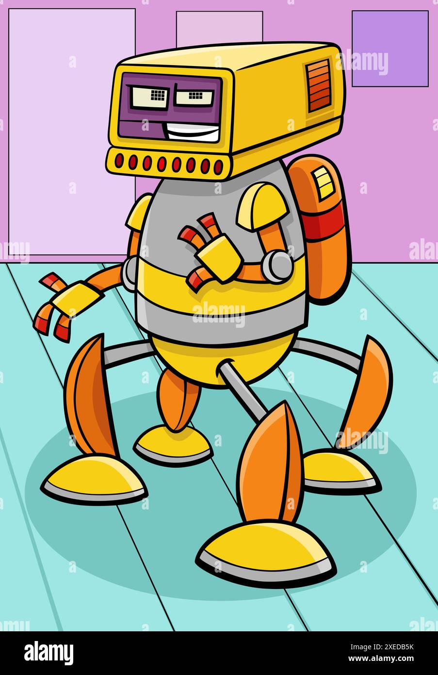 Cartoon robot or droid comic fantasy character Stock Photo - Alamy
