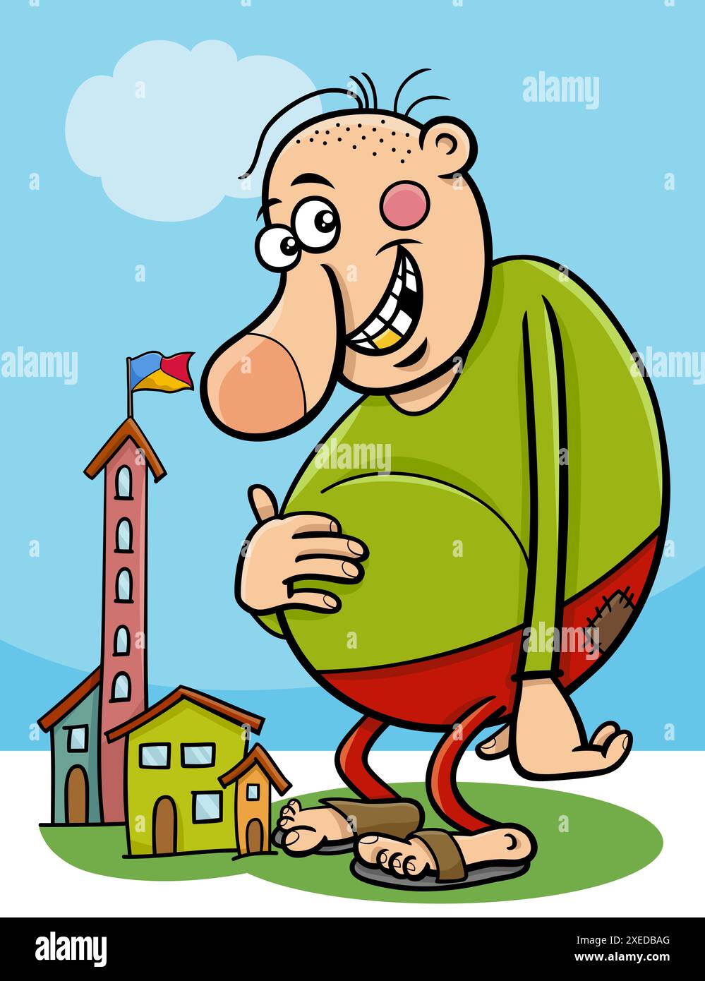 Small cartoon town giant hi-res stock photography and images - Alamy