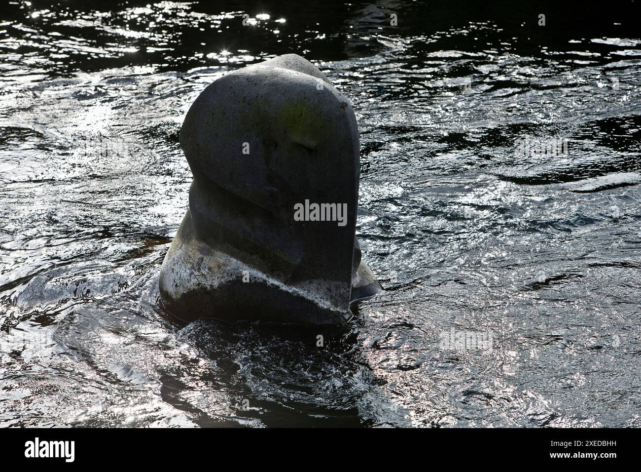 Sculpture in the Wupper that commemorates the jump of the elephant ...