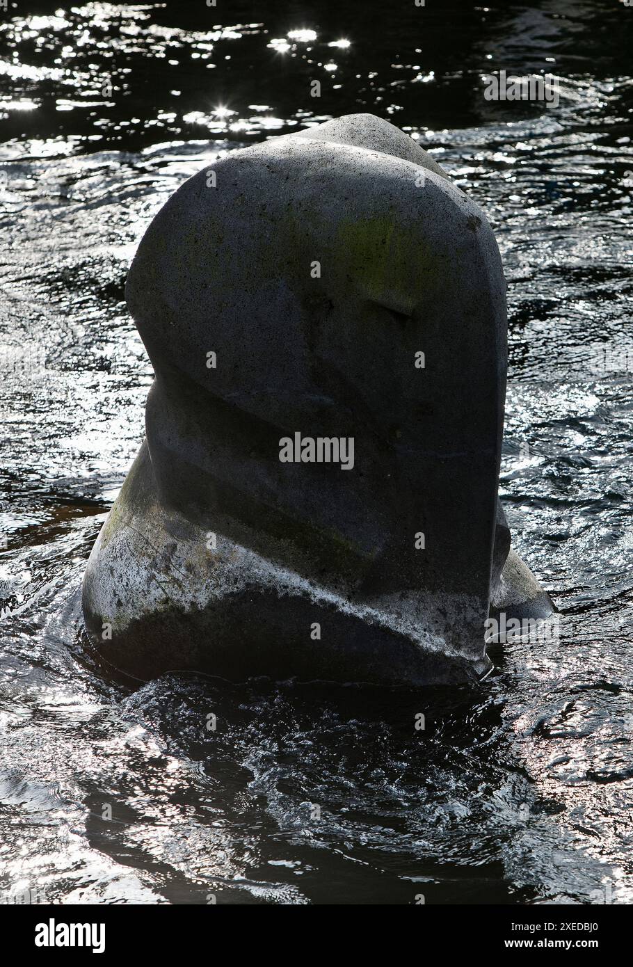 Sculpture in the Wupper that commemorates the jump of the elephant ...