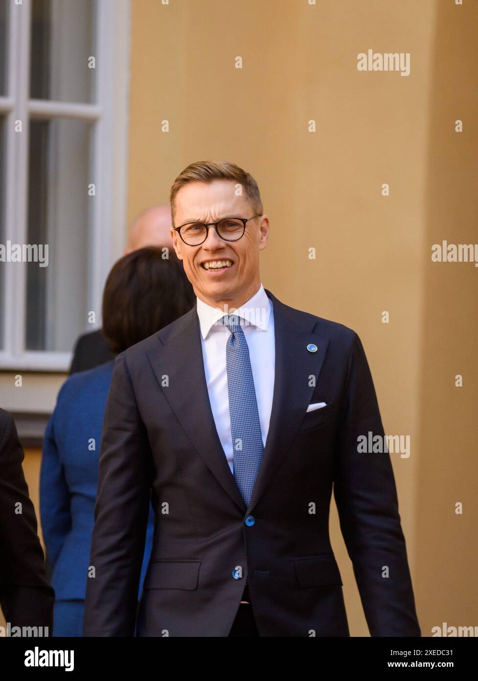 RIGA, LATVIA. 11th June 2024. Ulf Kristersson, Prime Minister of Sweden and Alexander Stubb ...