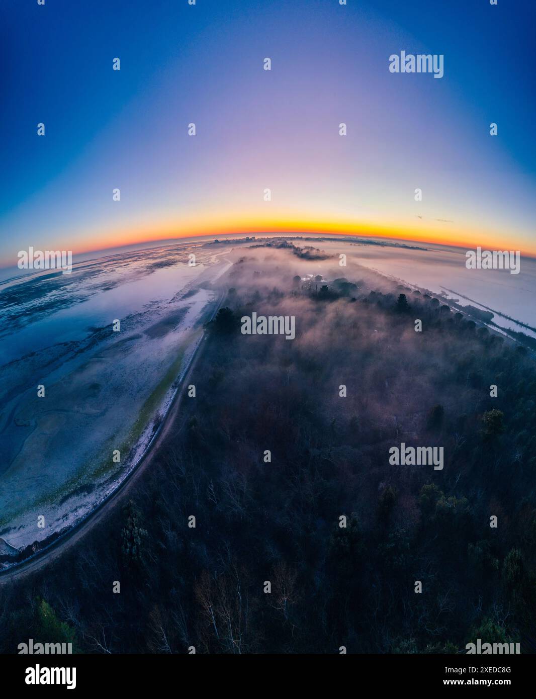 The golden island. Grado Island from above at sunset Stock Photo - Alamy