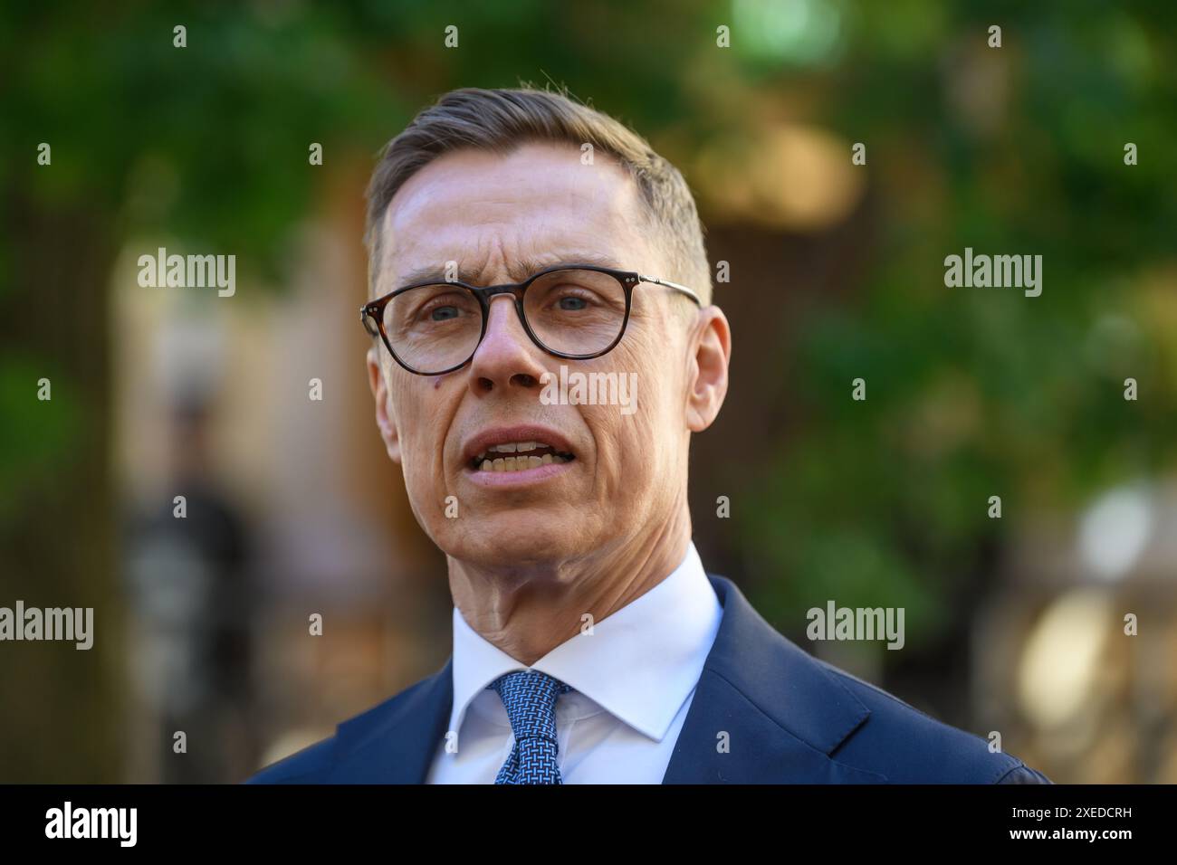 RIGA, LATVIA. 11th June 2024. Alexander Stubb, President of Finland ...