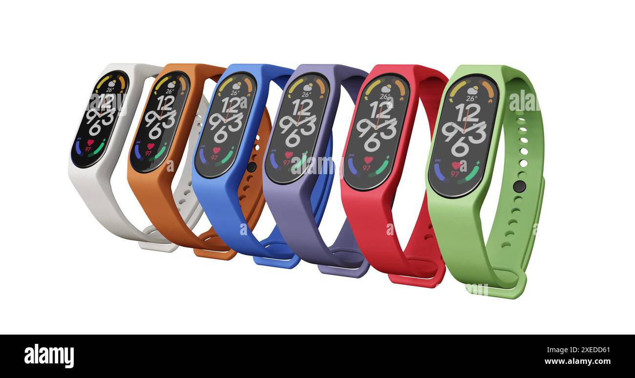 3d render of smart band, fitness watch, sport bracelet, or fitness ...