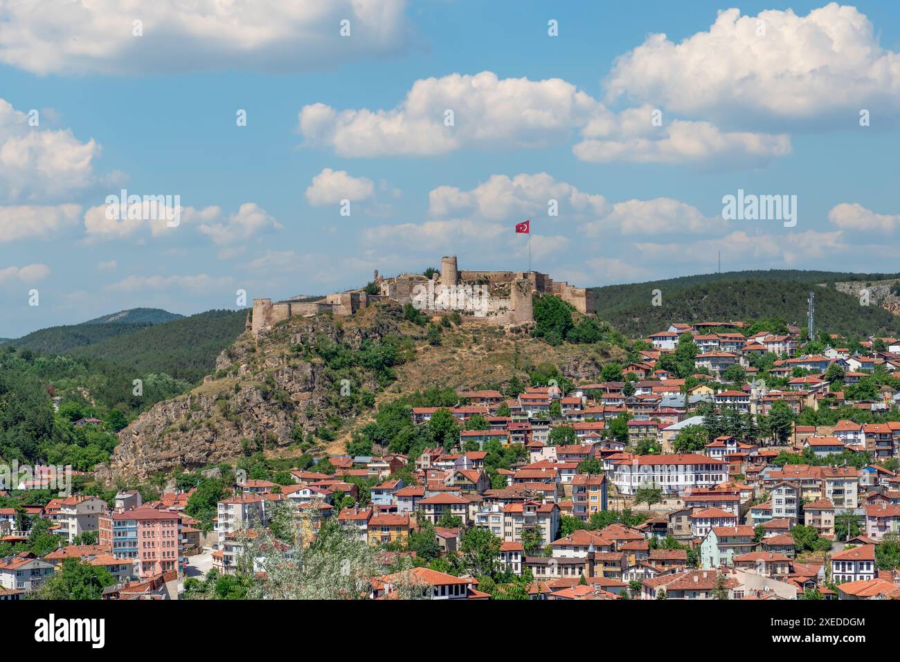 Panoramic view of Kastamonu Castle is a medieval castle with ...