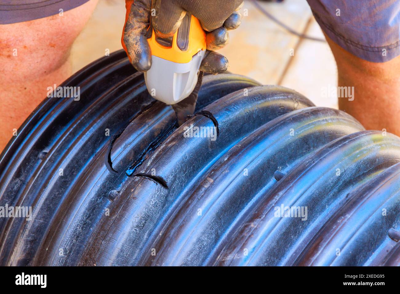 Connecting sanitary pipe to black plastic polypropylene pipe by ...