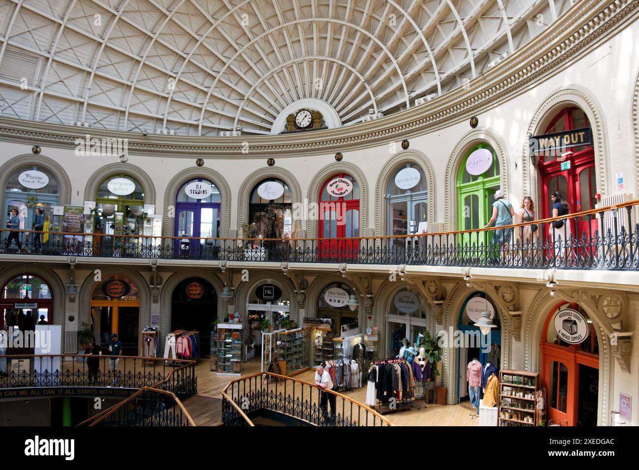 Leeds UK: 2nd June 2024: Leeds Corn Exchange indoor shopping mall with ...