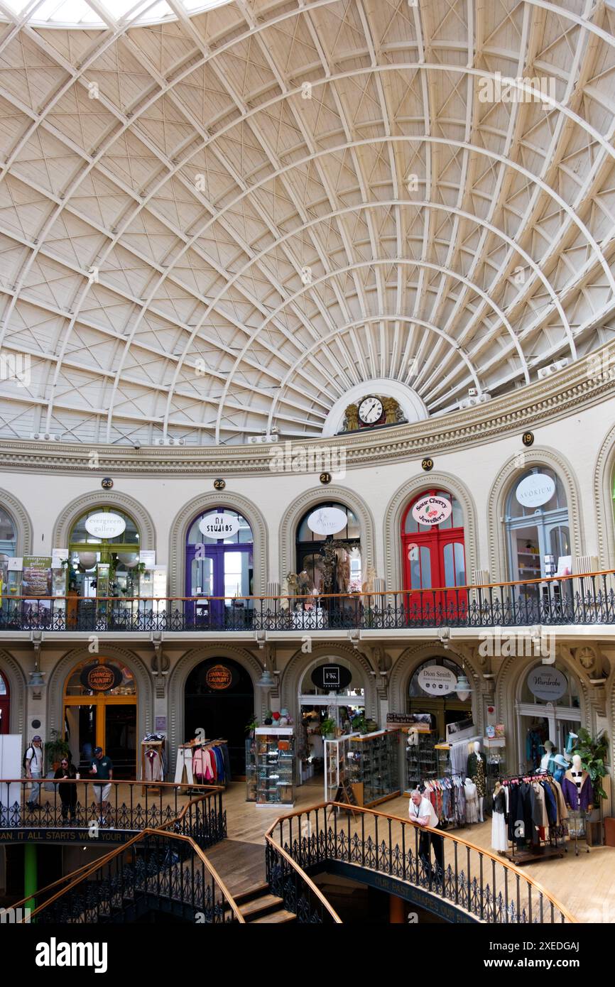 Leeds UK: 2nd June 2024: Leeds Corn Exchange indoor shopping mall with ...