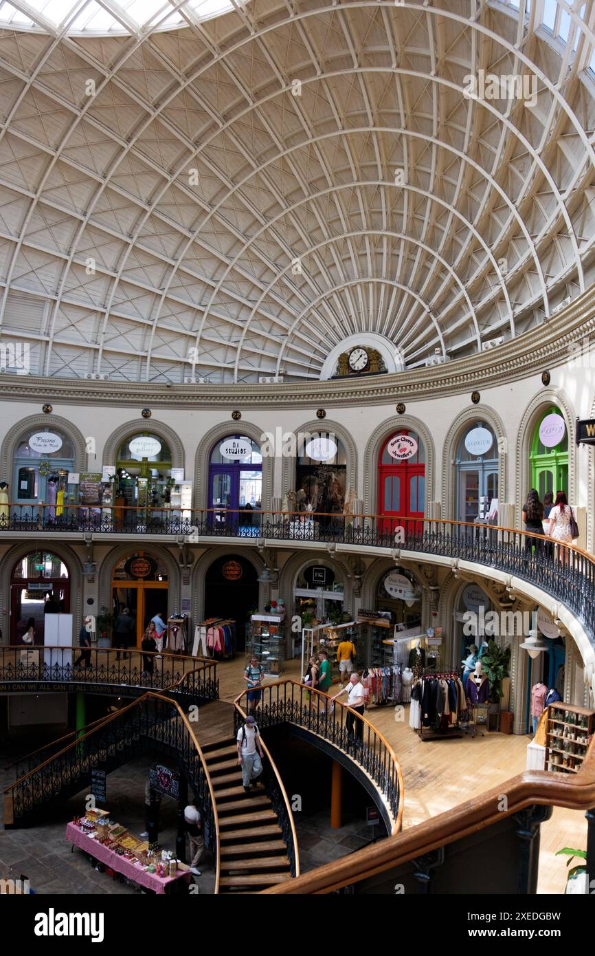 Leeds UK: 2nd June 2024: Leeds Corn Exchange indoor shopping mall with ...