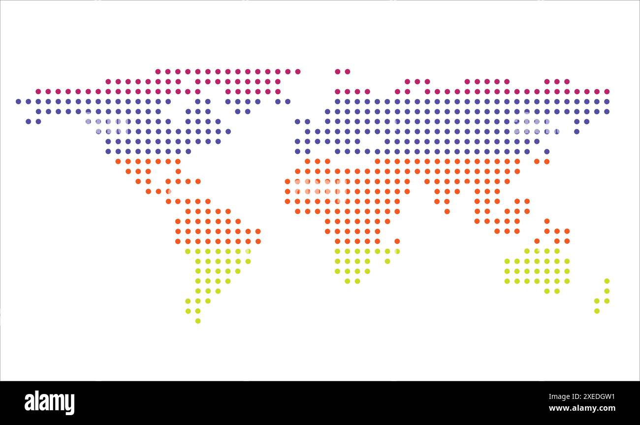 Modern new dotted World map image, World Map Image, isolated on white ...