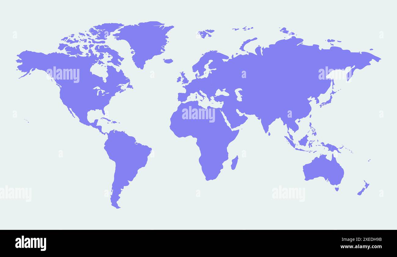 Simple stylized World map, World Map Image, isolated on white ...