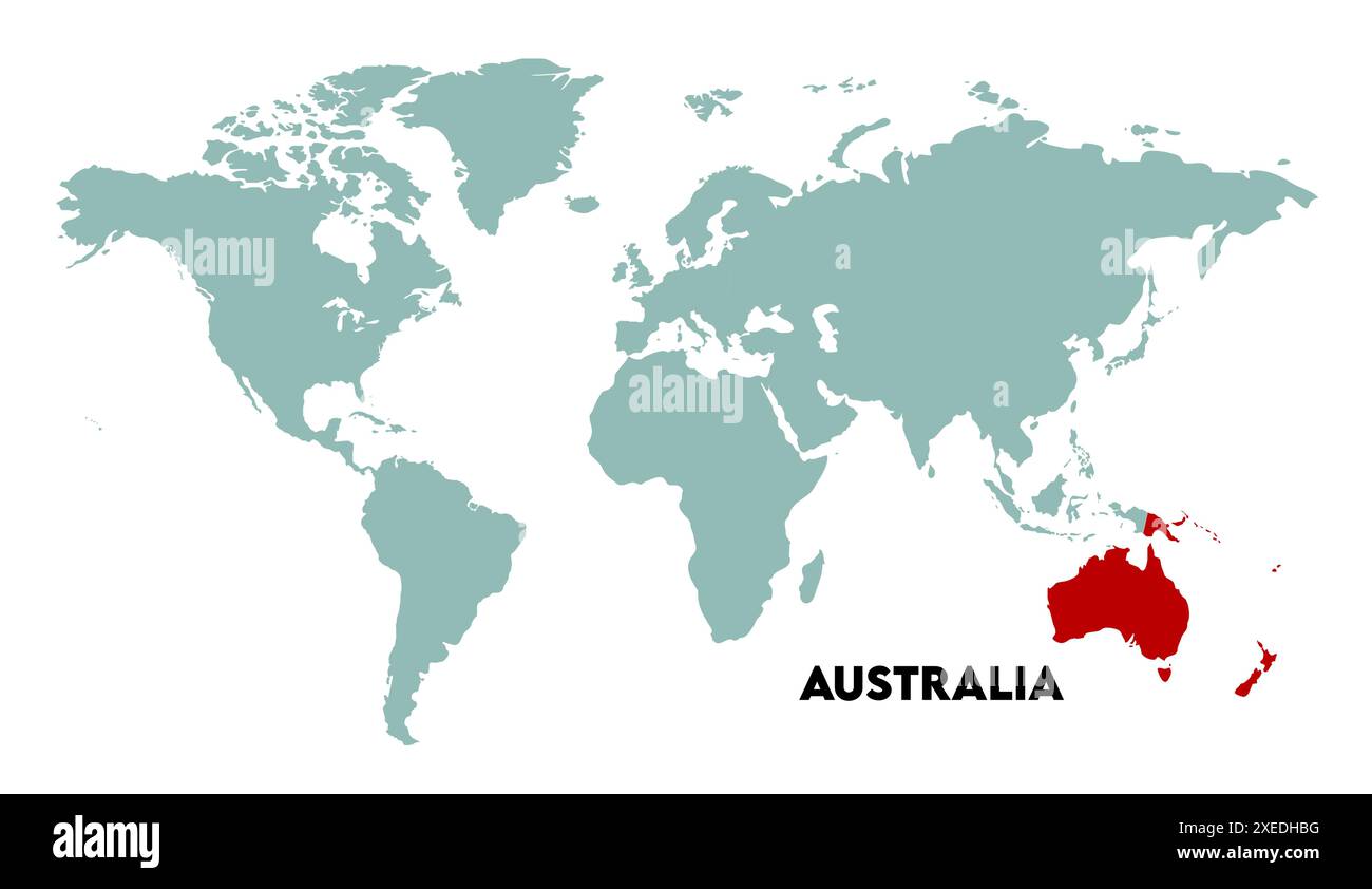 Modern Australia map, World Map Image, isolated on white background ...