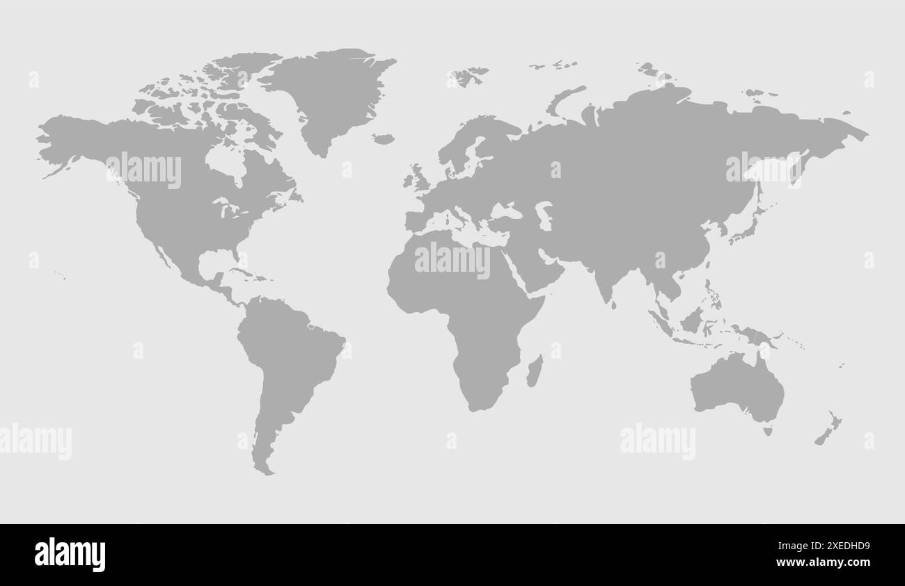 World map grayscale, World Map Image, isolated on white background ...
