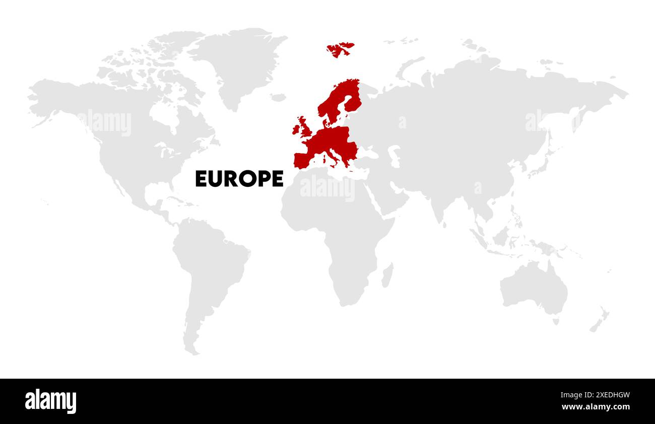 Large Europe map, World Map Image, isolated on white background, Info ...