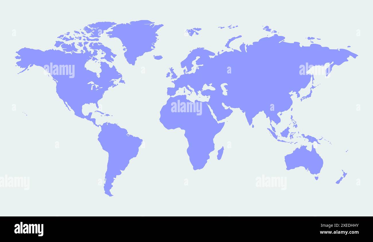 Simple stylized World map, World Map Image, isolated on white ...