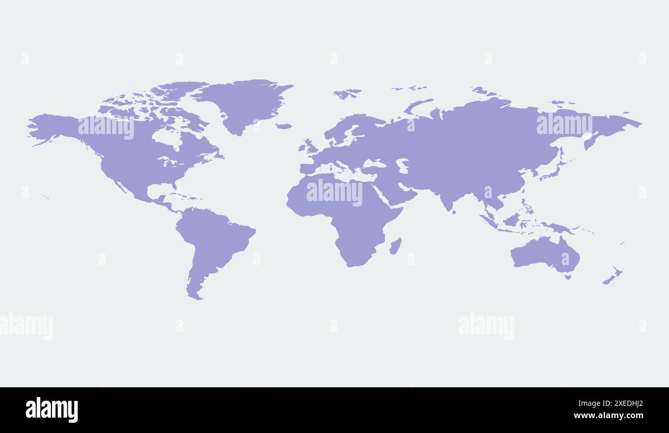 Simple stylized World map, World Map Image, isolated on white ...