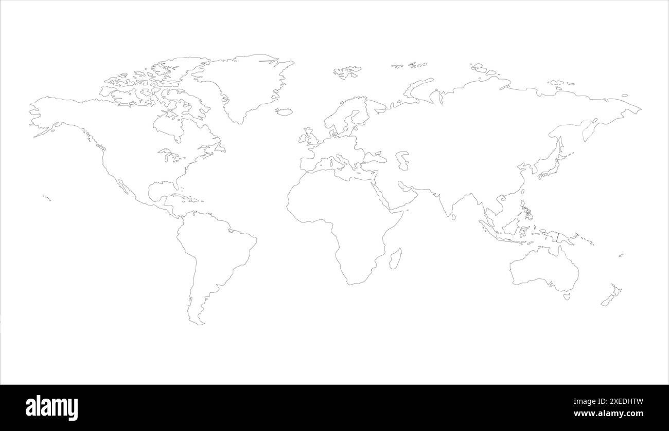 World map outline, World Map Image, isolated on white background, Info ... World map outline, World Map Image, isolated on white background, Info ...