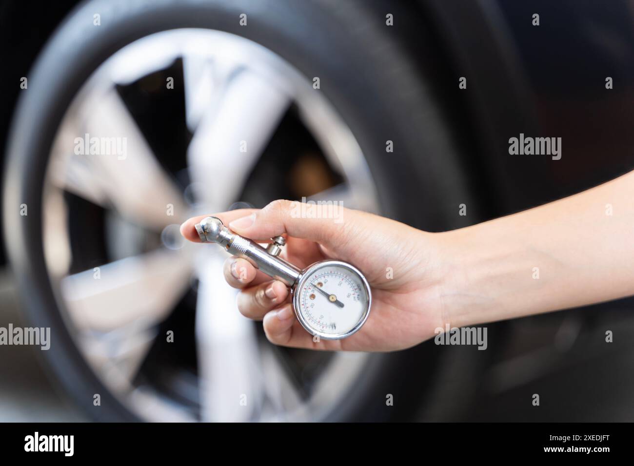 The tire pressure gauge is a tool used to measure the air pressure in a ...