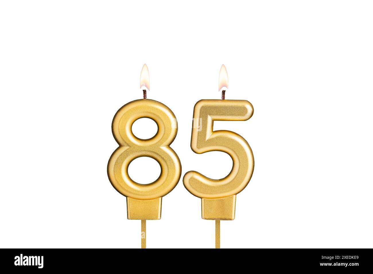 Birthday candle number 85 on white background Stock Photo - Alamy