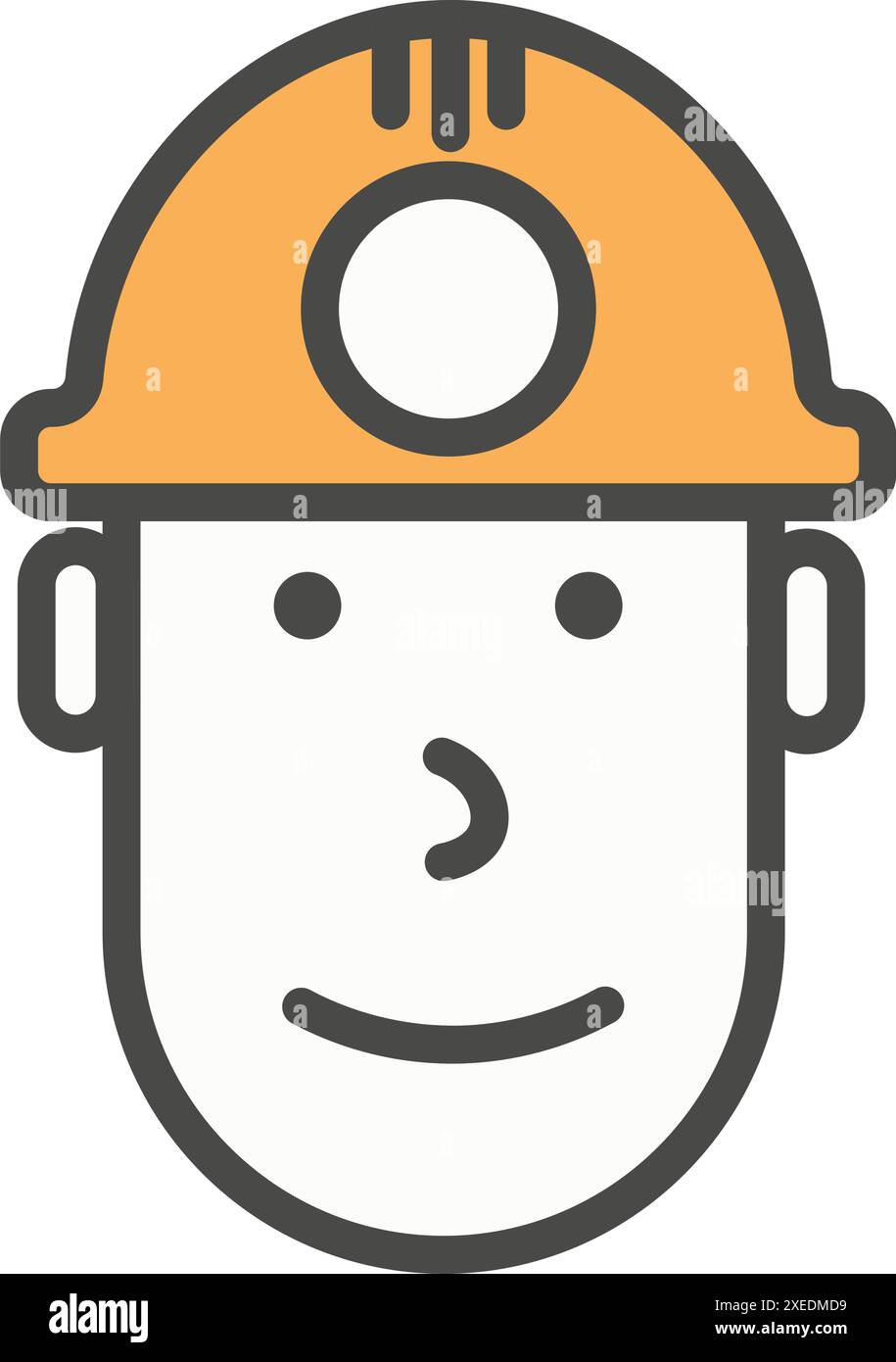 Face portrait of workman in helmet vector icon isolated on white ...