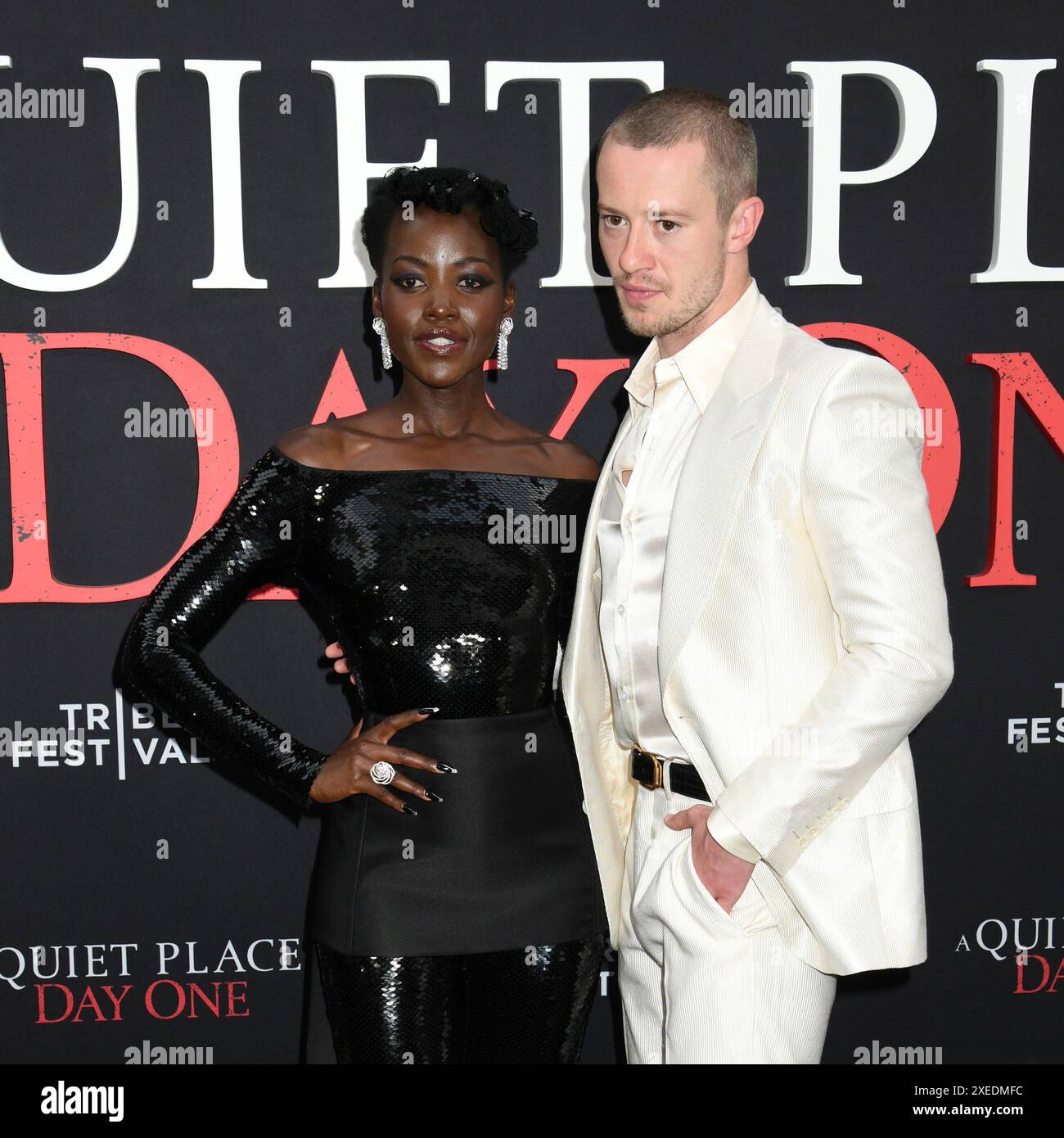 Lupita Nyong'o, Joseph Quinn at arrivals for A QUIET PLACE: DAY ONE ...