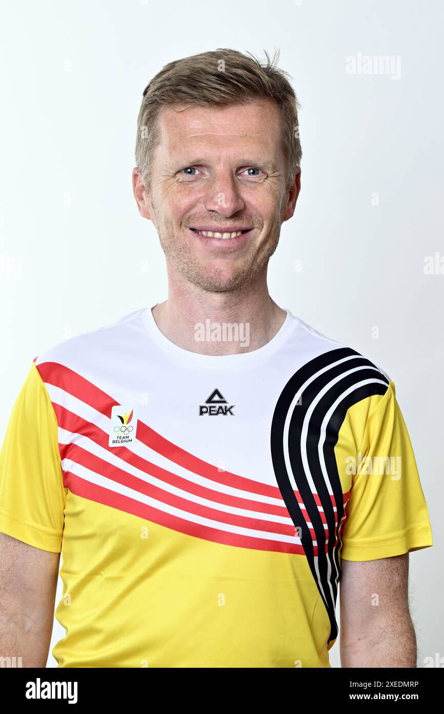 team leader Frederik Broche poses for the photographer during a ...