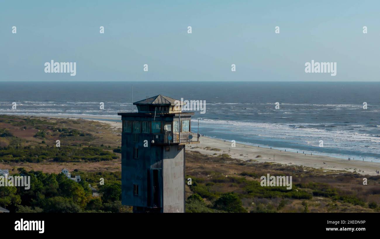 Aerial View of Charleston Lighthouse On Sullivans Island South Carolina ...