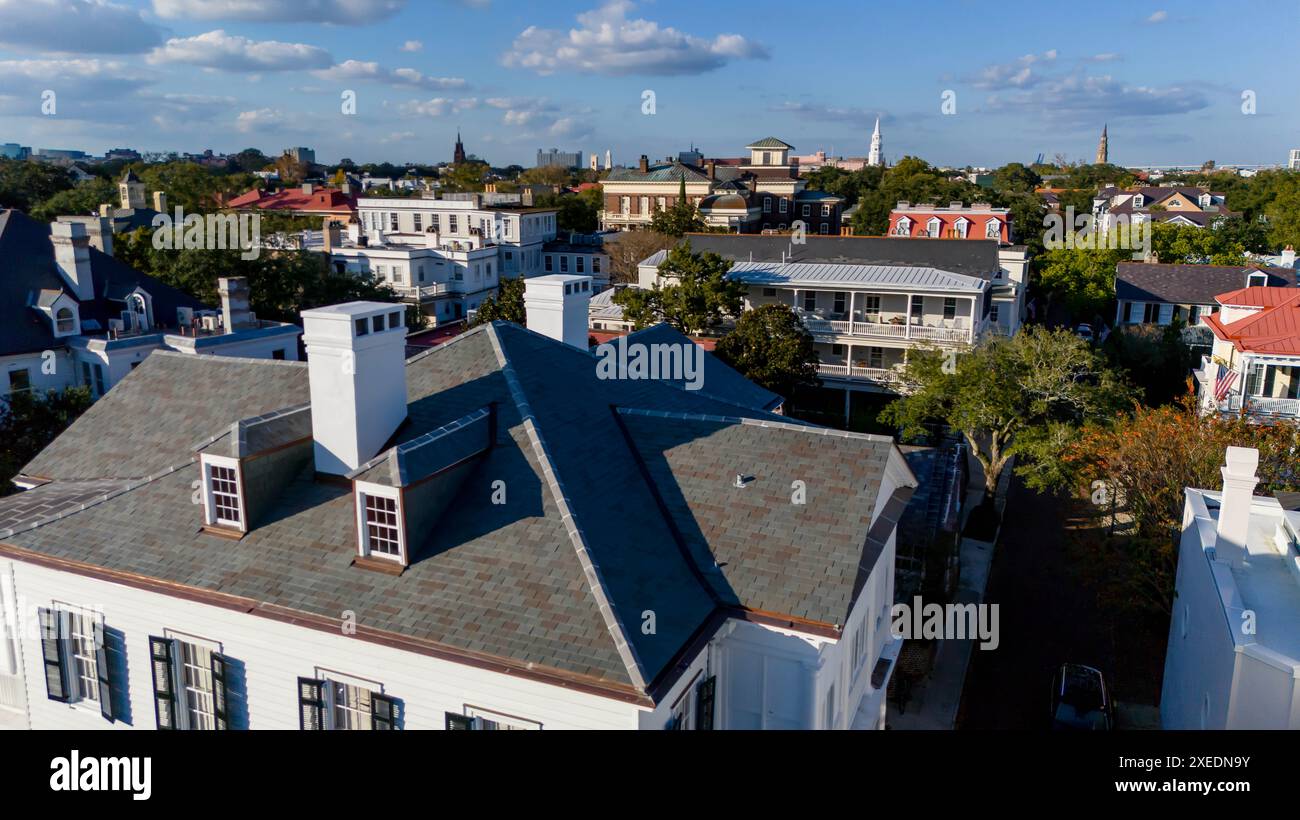 Aerial View Of The City Of Charleston South Carolina Stock Photo - Alamy