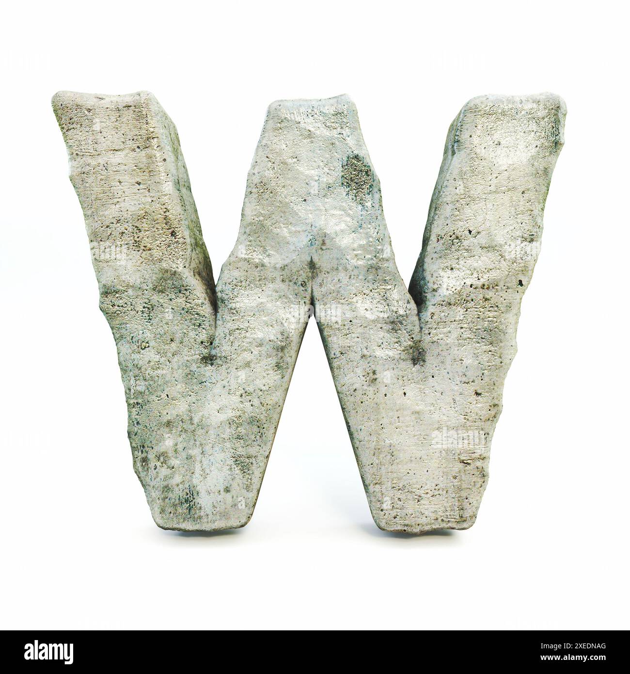 Stone font Letter W 3D Stock Photo - Alamy