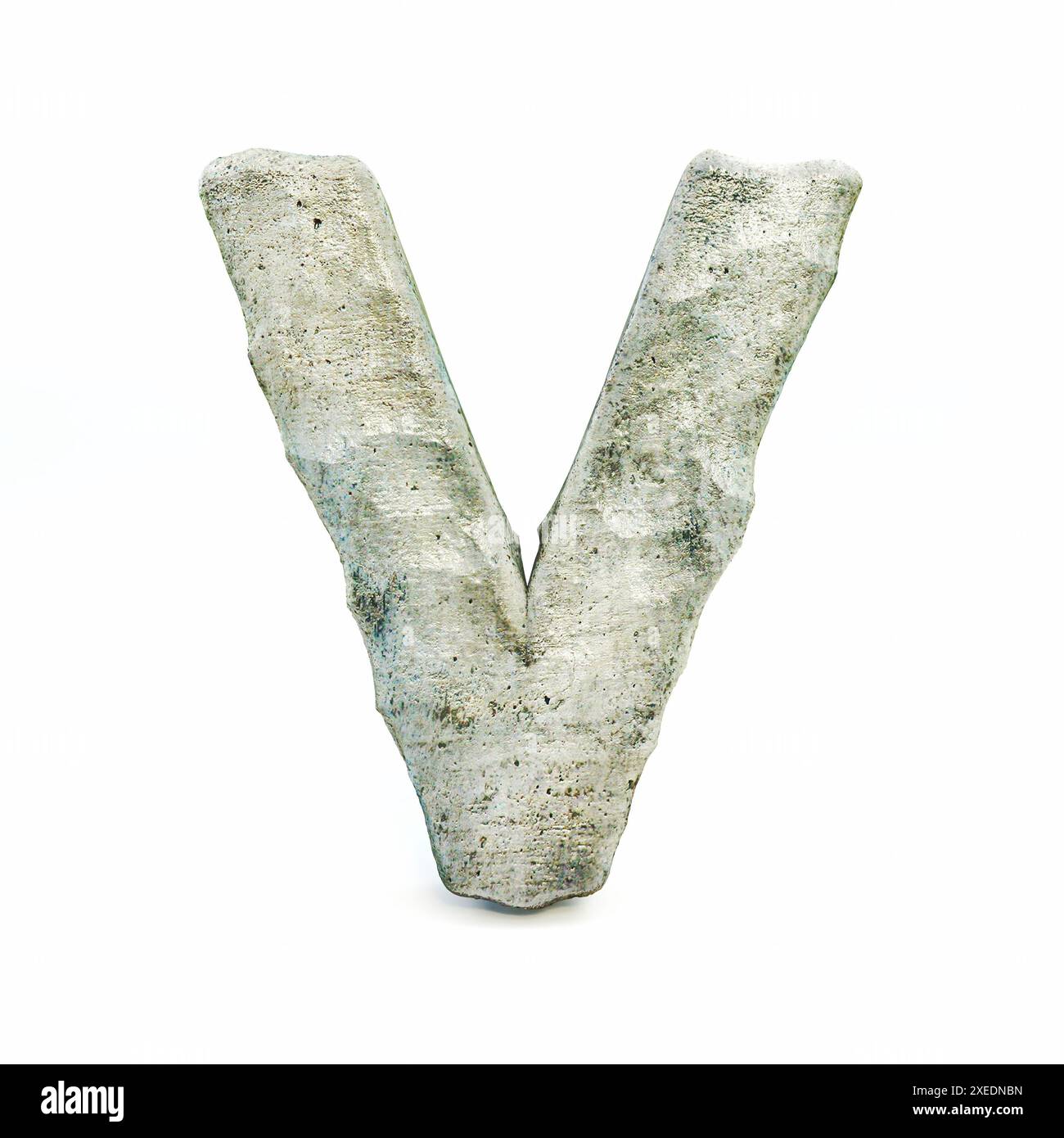 Stone font Letter V 3D Stock Photo - Alamy