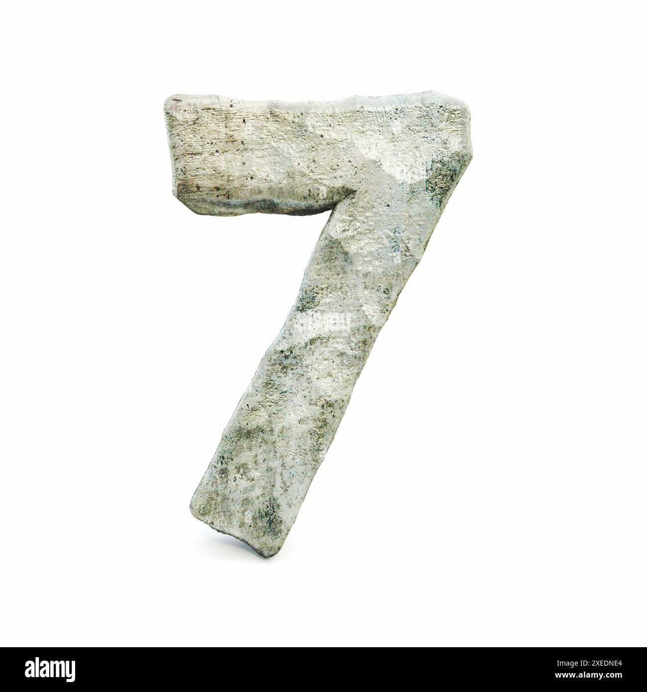 Stone font Number 7 SEVEN 3D Stock Photo - Alamy