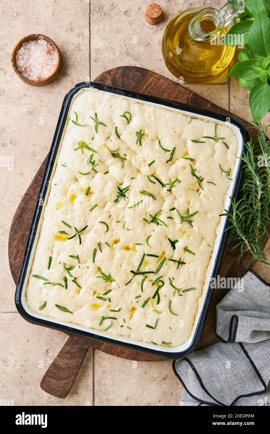 Process making focaccia natural hi-res stock photography and images - Alamy